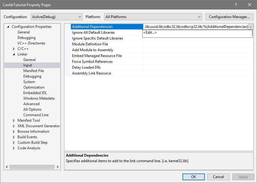 C++: CanlibTutorial, VS2017